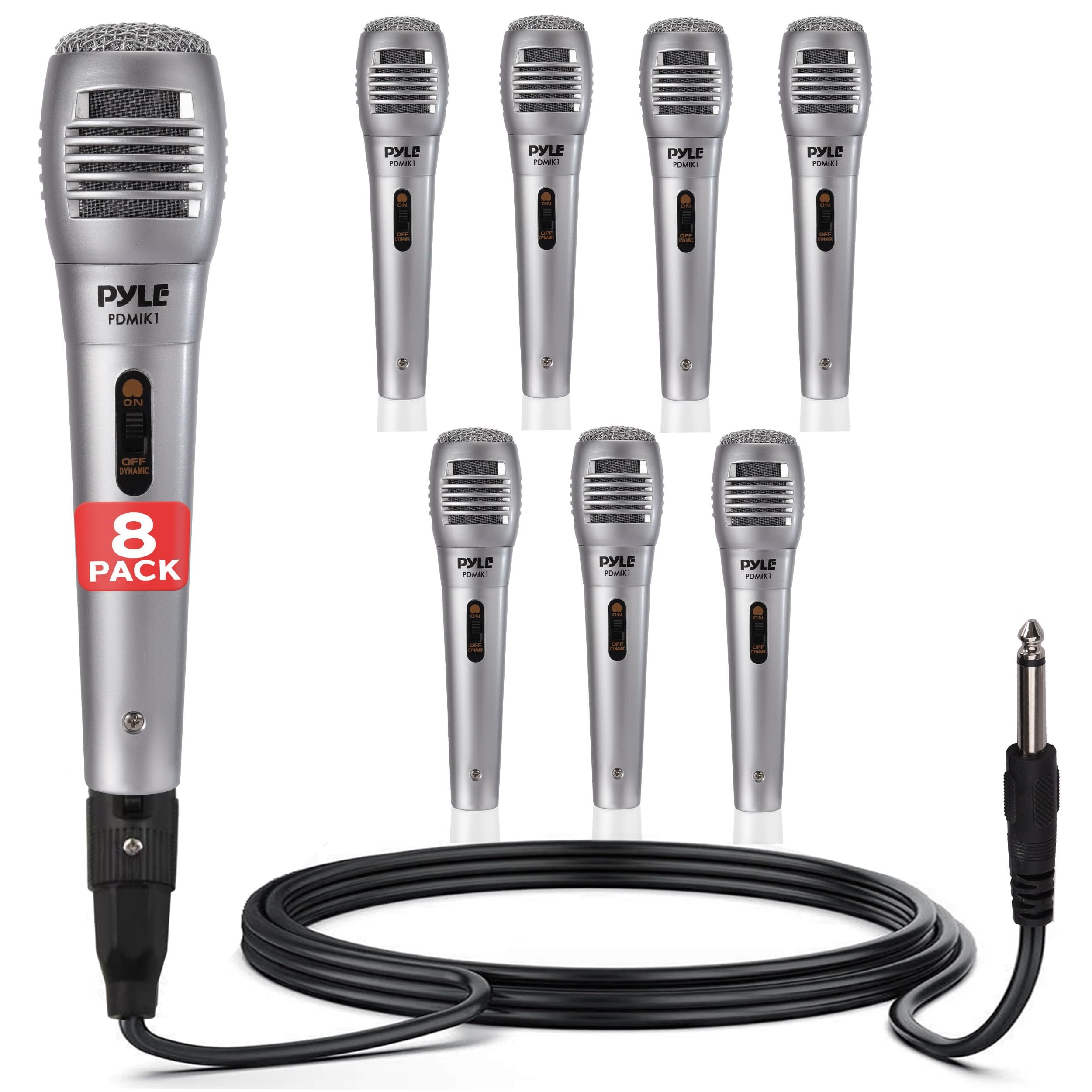 Pyle Professional Dynamic Microphone - 8-Pack Unidirectional Handheld ...