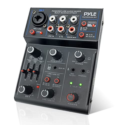 Pyle Professional Wireless DJ Audio Mixer - 3-Channel Bluetooth DJ ...
