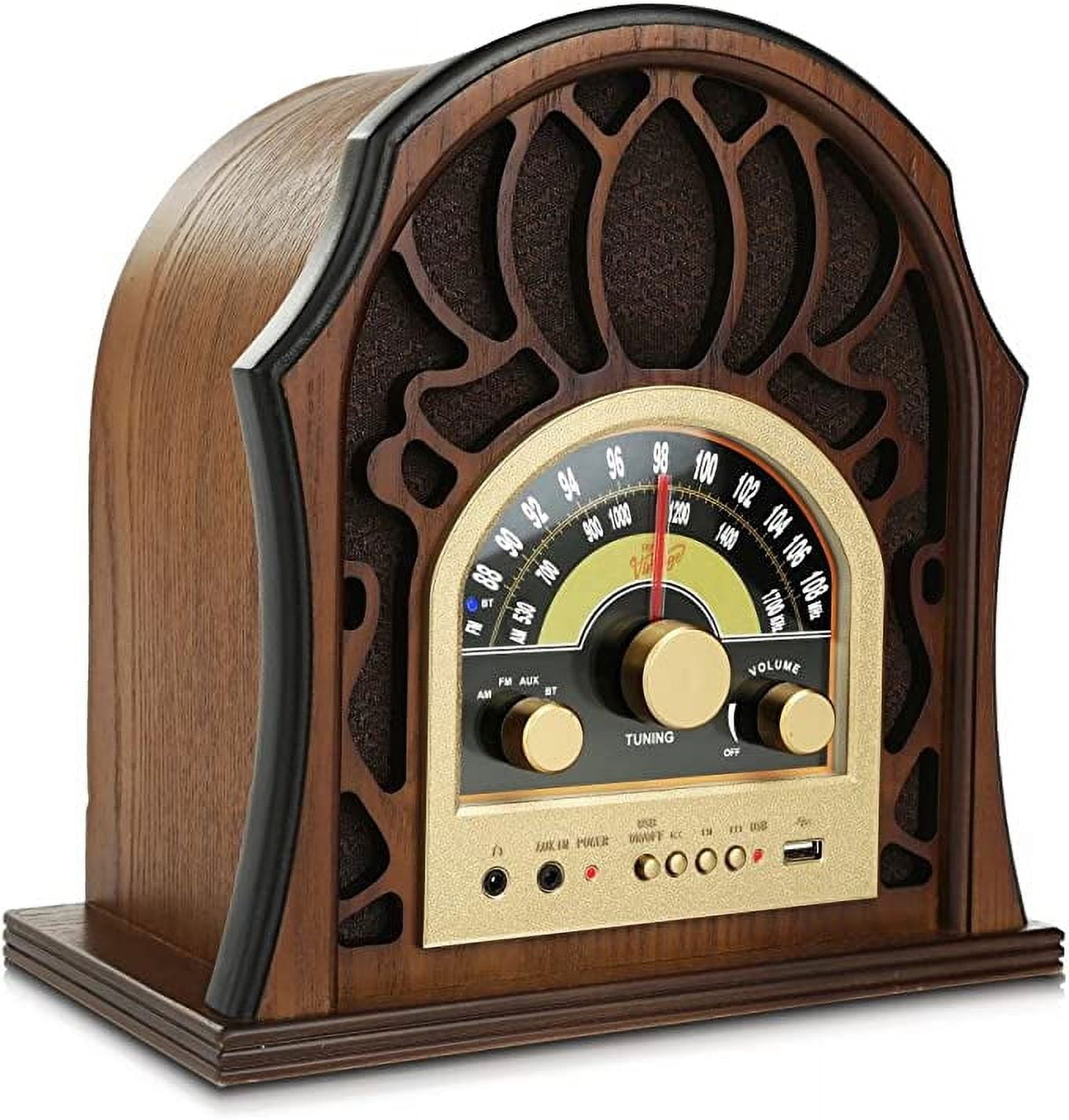 Pyle Retro Speaker Vintage Radio Classic Style Stereo, Wireless ...