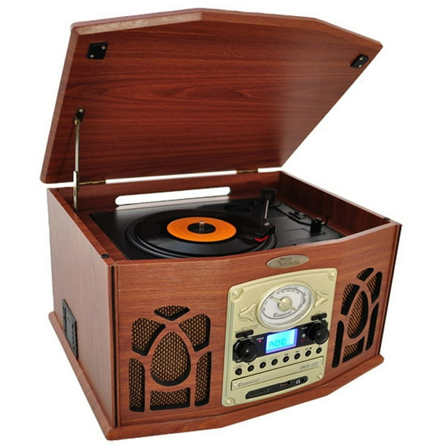 Pyle Retro Vintage Turntable with IOS device Player CD/MP3and More-Wood ...