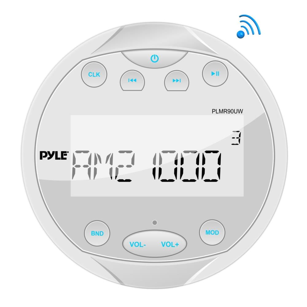 Pyle Round Waterproof Marine Stereo 4x28 W Aquatic Boat in Dash Gauge ...