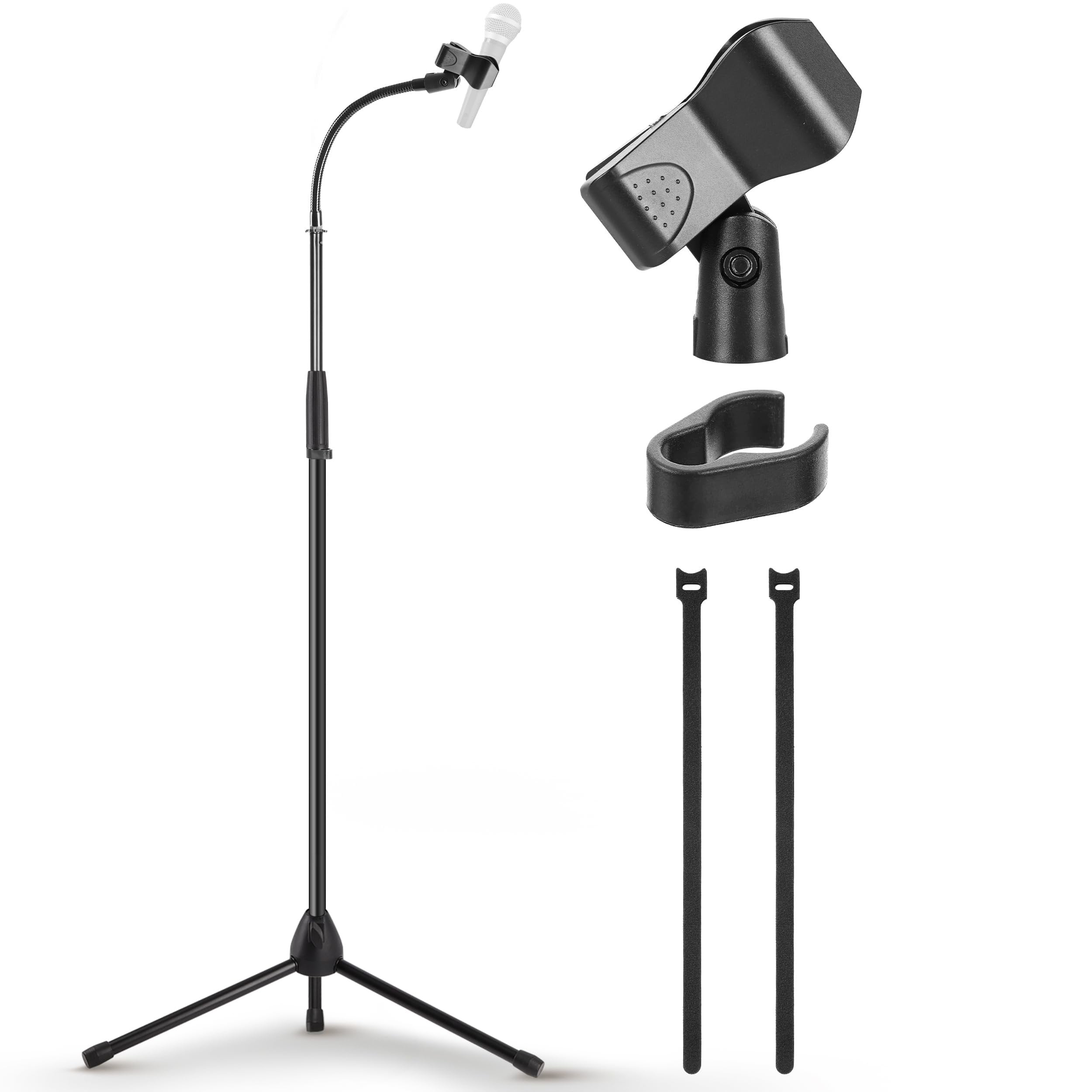 Pyle Tripod Mic Stand, Adjustable Gooseneck Microphone Stand, Sturdy ...