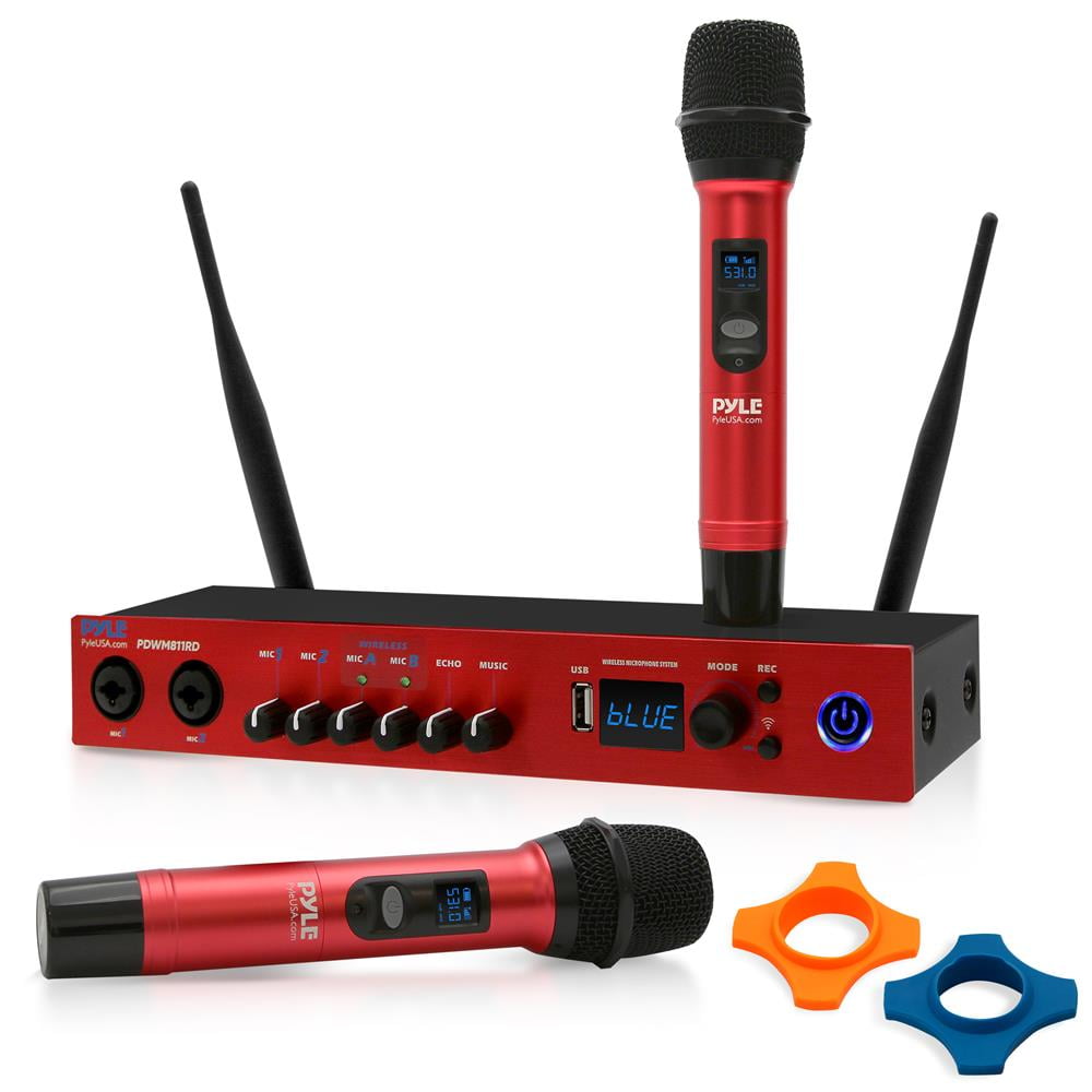 Pyle UHF Wireless Microphone System - Portable Digital Audio Sound ...