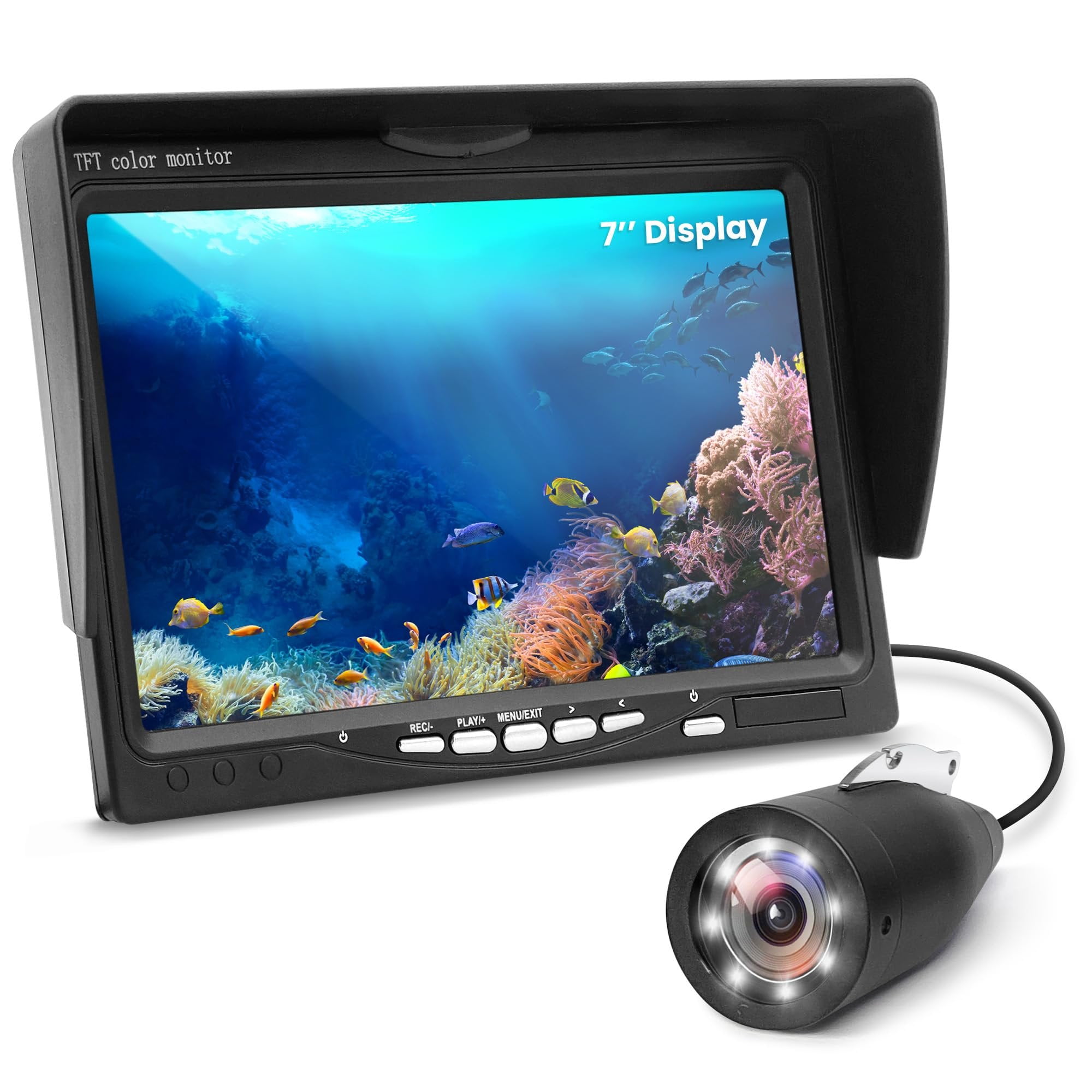 Pyle Underwater Fishing Camera, 7 Inch LCD and Upgraded HD Lens for Ice ...