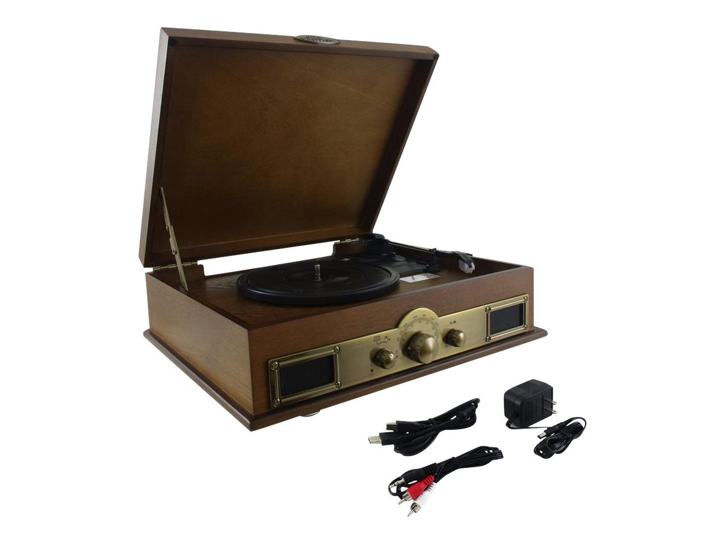 Pyle Vintage Classic Style Bluetooth Turntable Vinyl Record Player w ...