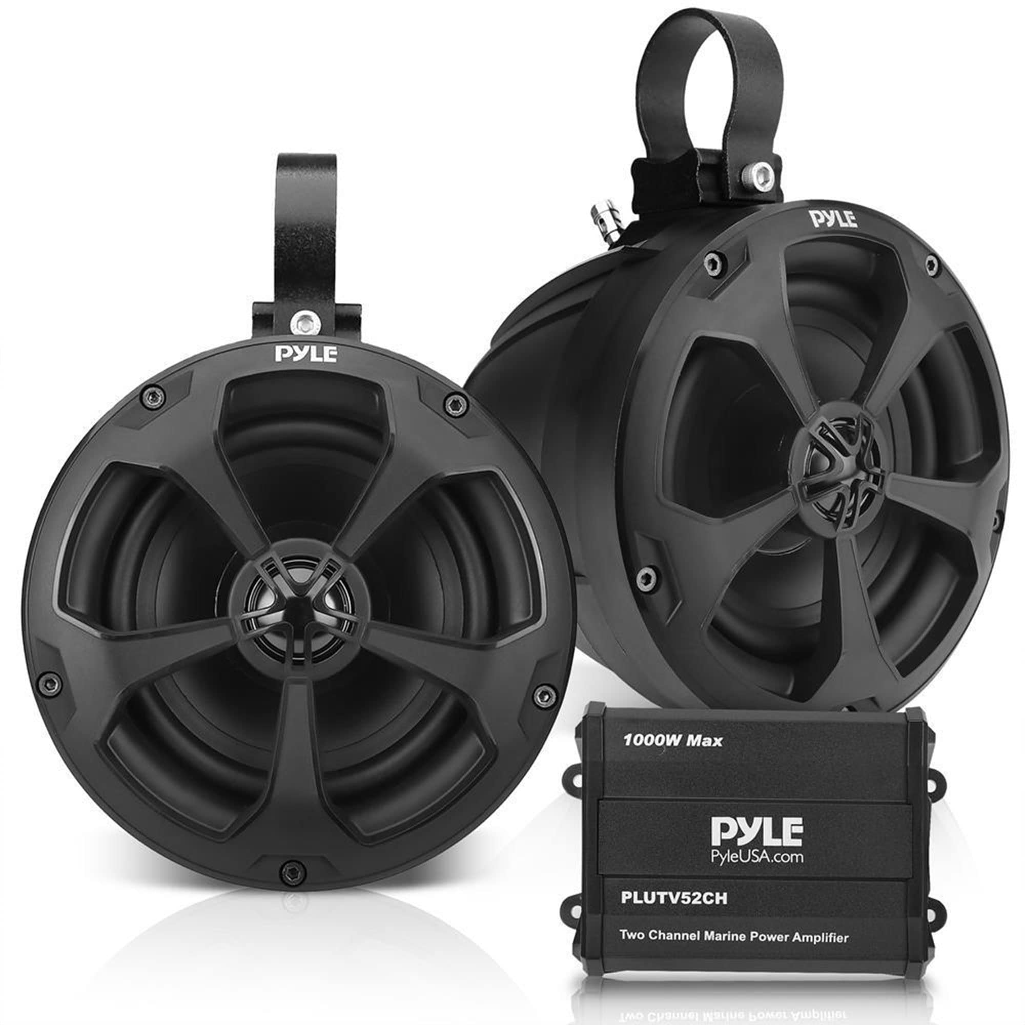Pyle Waterproof Off-Road Speakers With Amplifier 5.25 Inch 1000W 2 ...