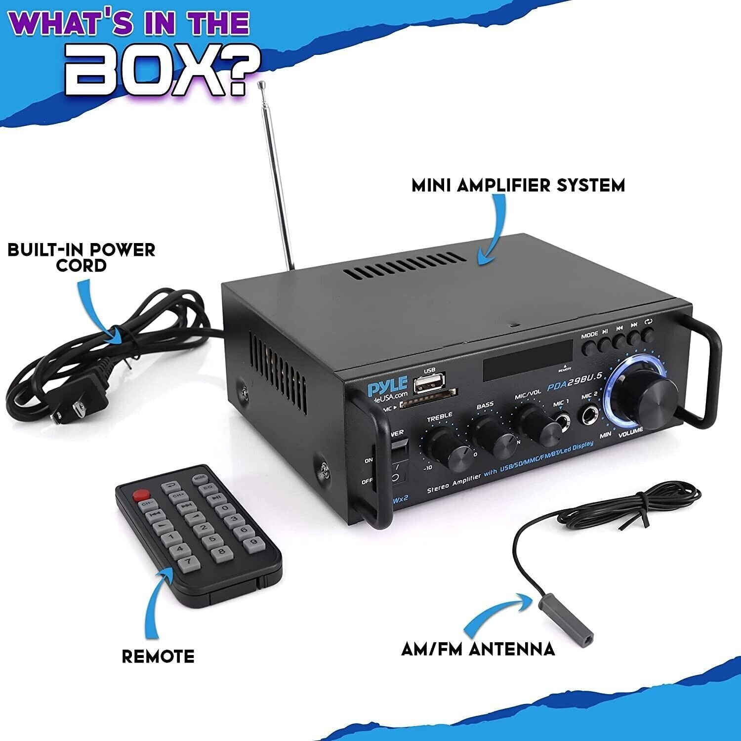 Wireless BT Stereo Power Amplifier-Blue Series Compact & Audio ...