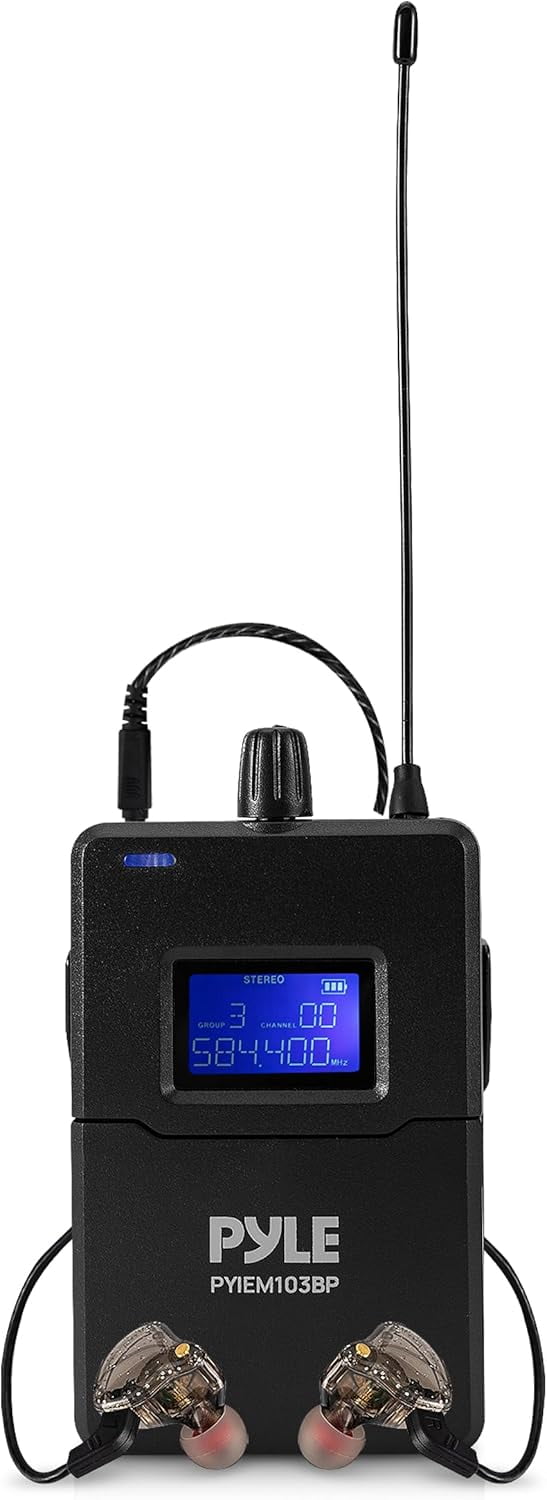 Pyle Wireless In-Ear Monitor Bodypack Receiver – IEM System with Dual ...