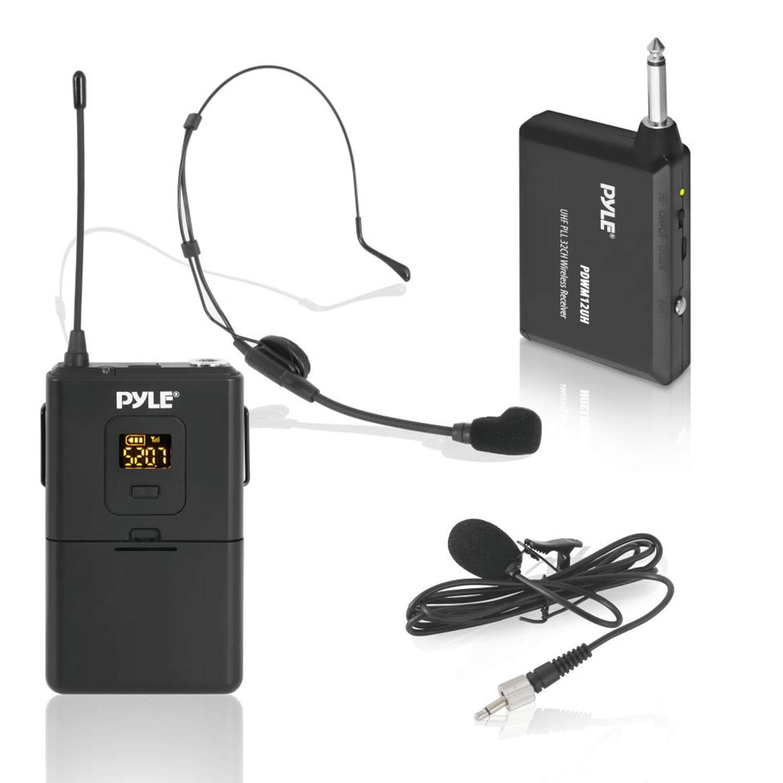 Pyle Wireless Microphone System Beltpack Transmitter with Headset ...