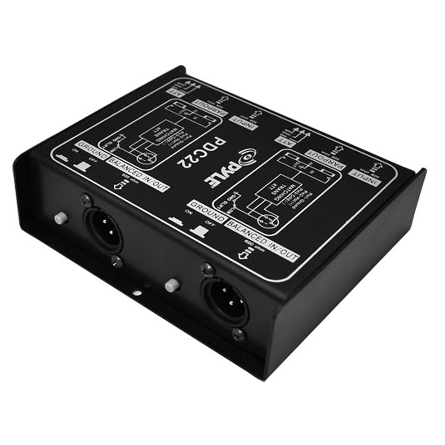 PylePro Dual 1/4" Instrument To Balanced & Unbalanced (1/4" XLR) Direct Box - Walmart.com