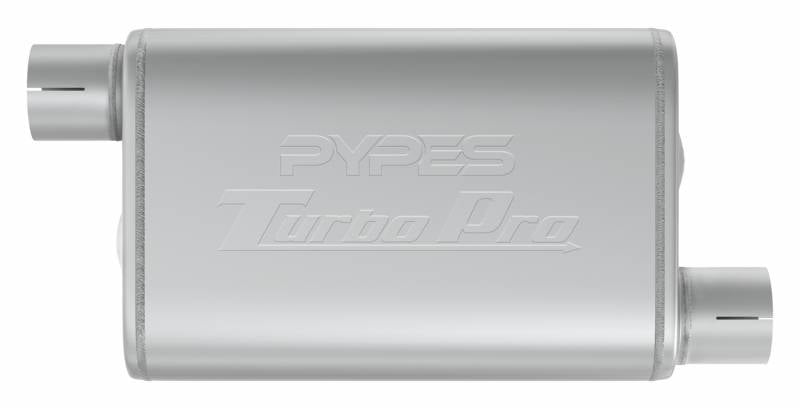 Pypes Exhaust Turbo Pro Muffler 3.0 Inch Offset Inlet/Offset Outlet ...