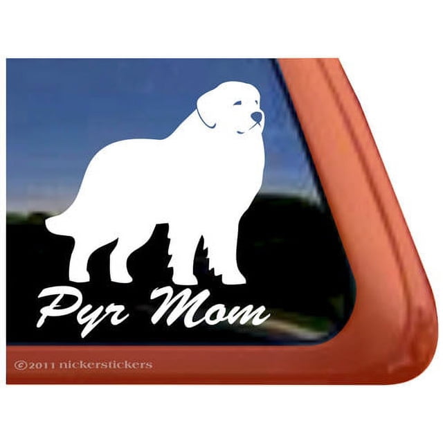 Pyr Mom | Great Pyrenees Vinyl Adhesive Dog Window Decal - Walmart.com