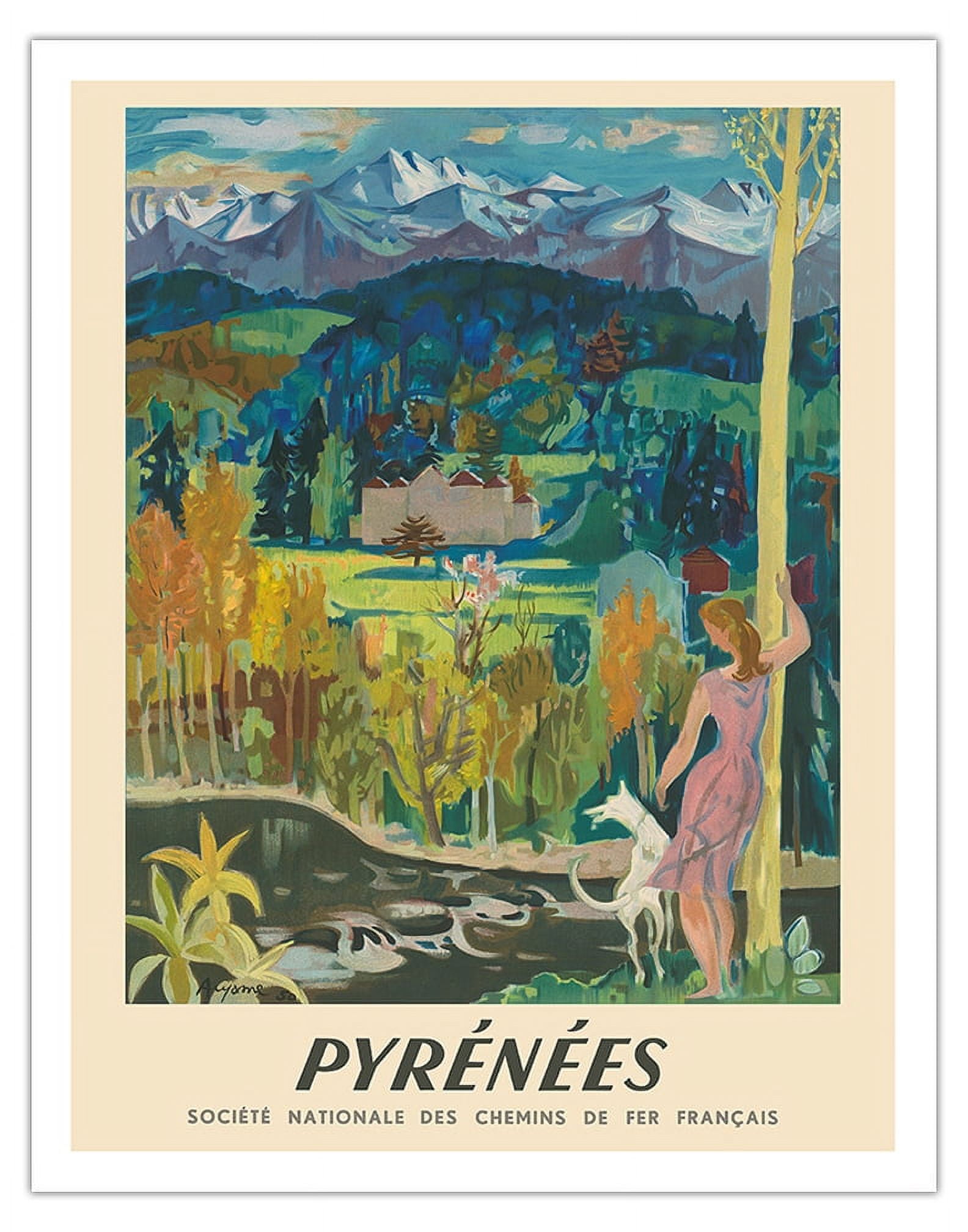 Pyrénées Mountains Europe - French National Railways (SNCF) - Vintage ...