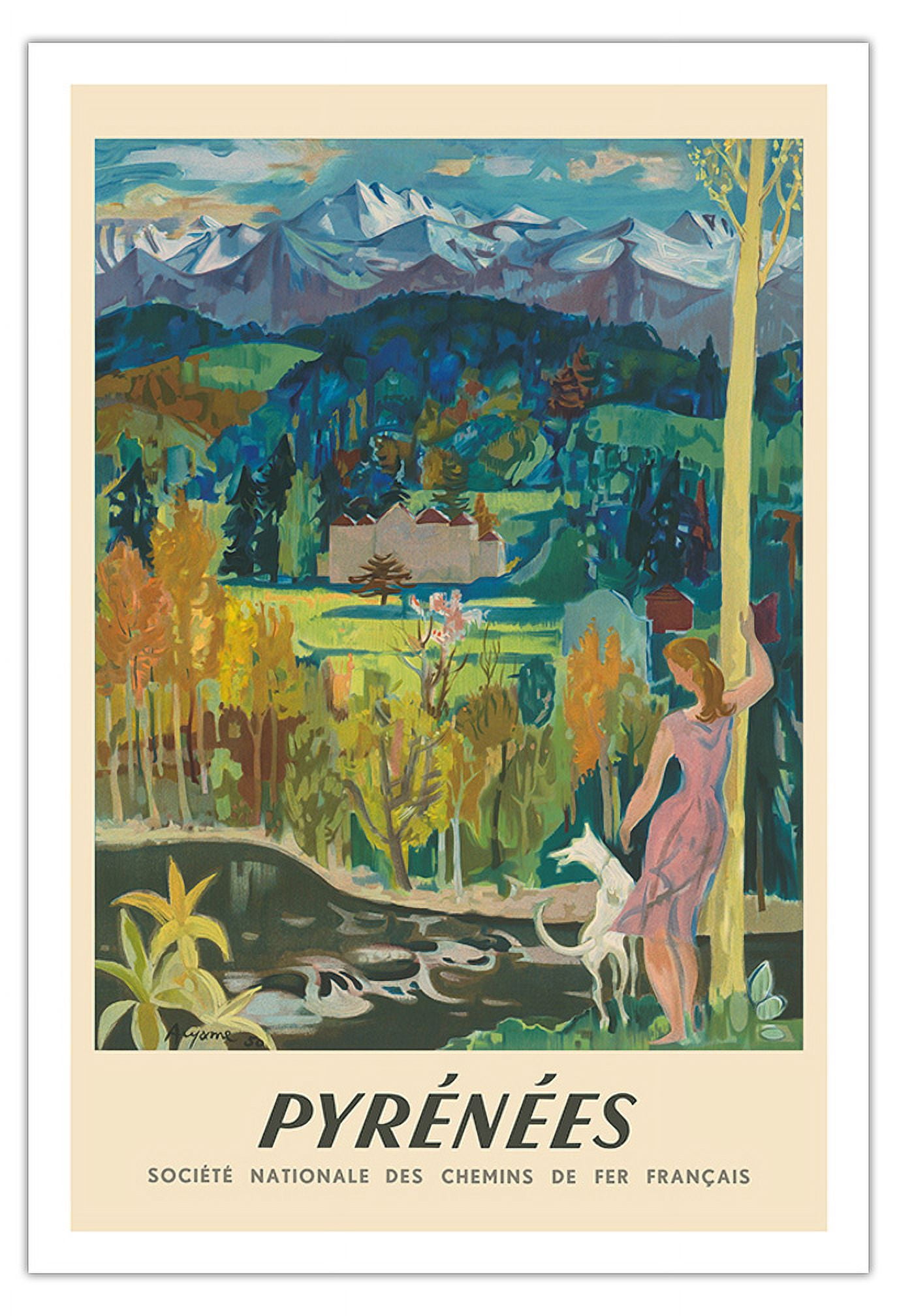 Pyrénées Mountains Europe - French National Railways (SNCF) - Vintage ...