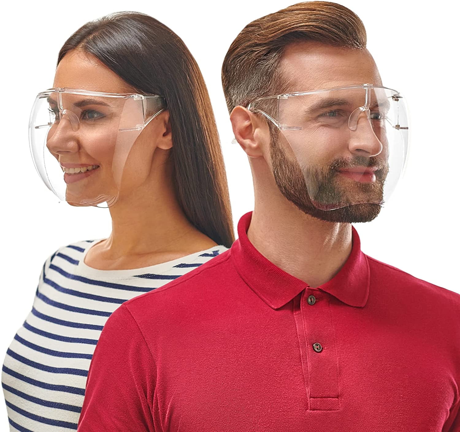 Face Shield, Clear Visor, Polycarbonate, Hook-and-Loop Suspension ...