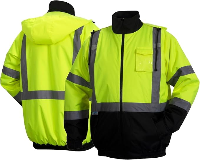 Pyramex RJ32 Series Waterproof Hi-Vis Bomber Jacket with Quilted Lining ...