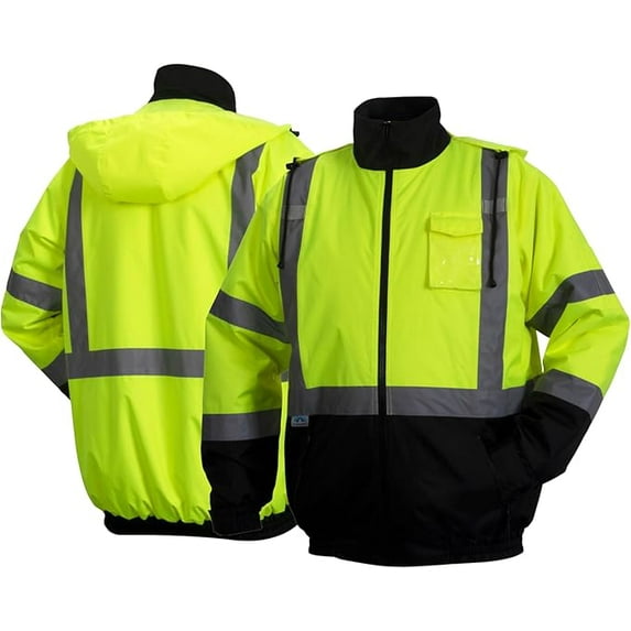 Pyramex RJ32 Series Waterproof Hi-Vis Bomber Jacket with Quilted Lining ...