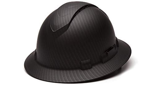 Pyramex Ridgeline Full Brim Hard Hat 4 Point Ratchet Vented Matte Black ...