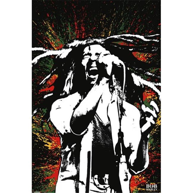 Pyramid Art Prints Bob MarleyPaint Splash -24 x 36- Poster Print ...