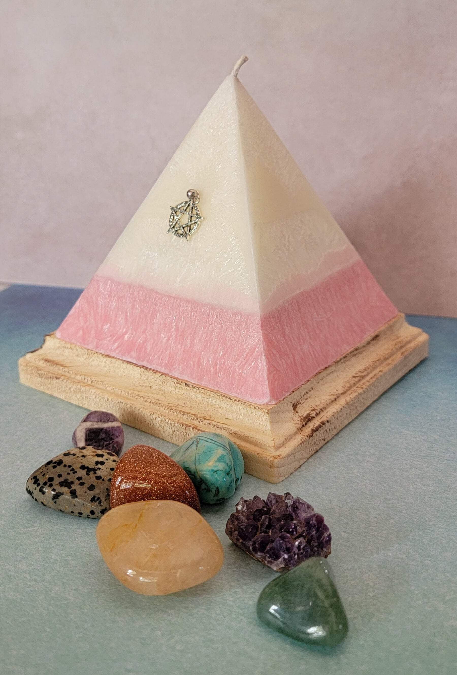 Pyramid Candle with Crystals Inside, Surprise Candle - Walmart.com