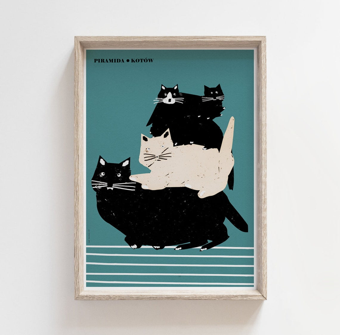 Pyramid Of Cats, Piramida Kotów, Original Polish Poster, Plakat, Koty ...