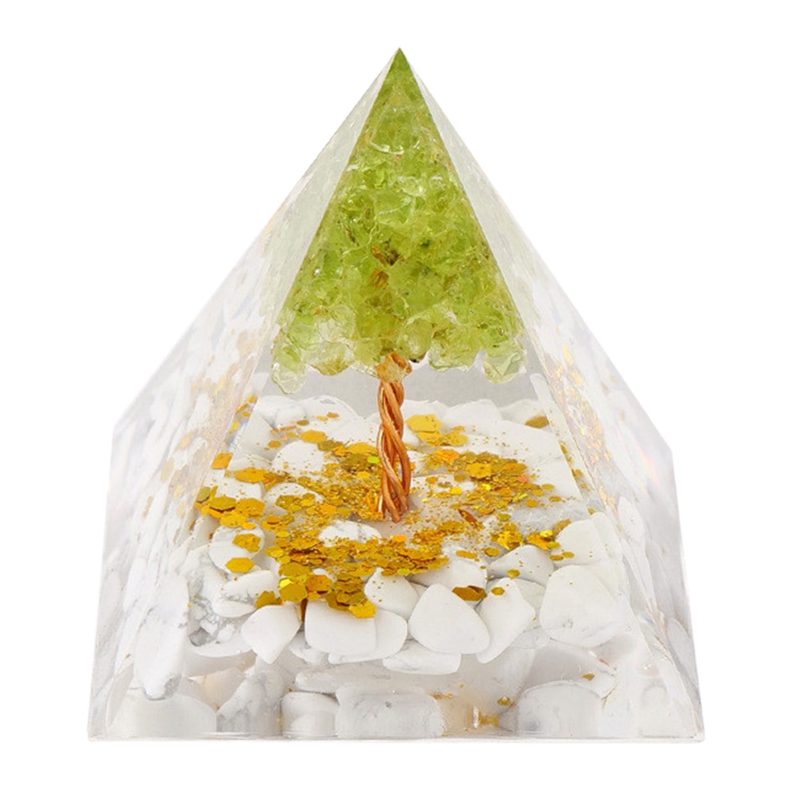 Pyramid Crystal Energy Tower Nature Reiki Chakra Crushed Stone Natural ...