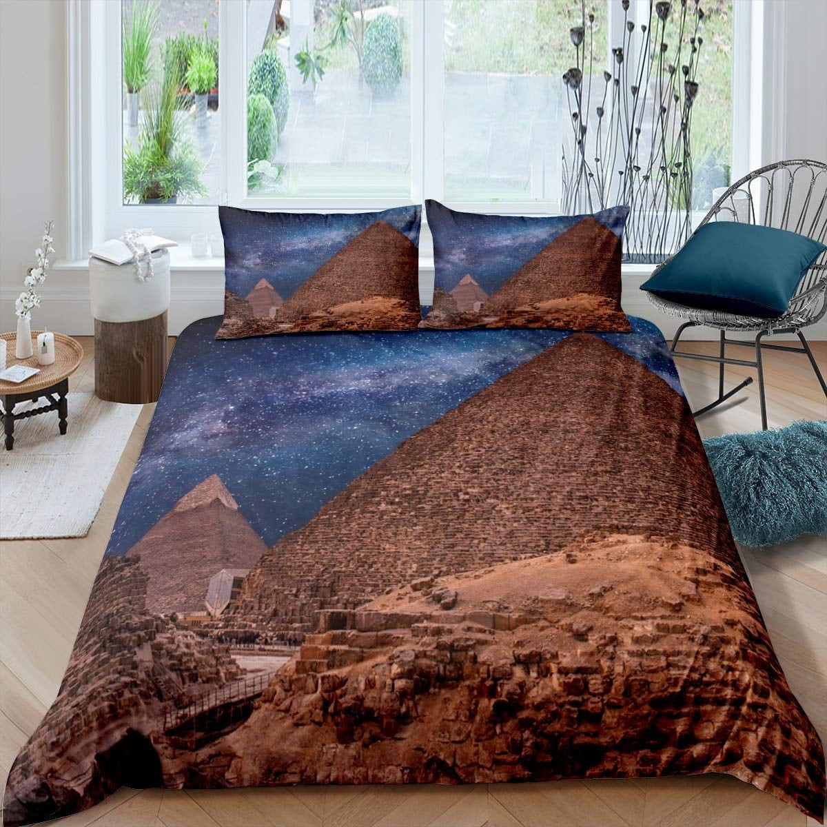 Pyramid Duvet Cover Set King African Ancient Egyptian Pyramid Vintage ...