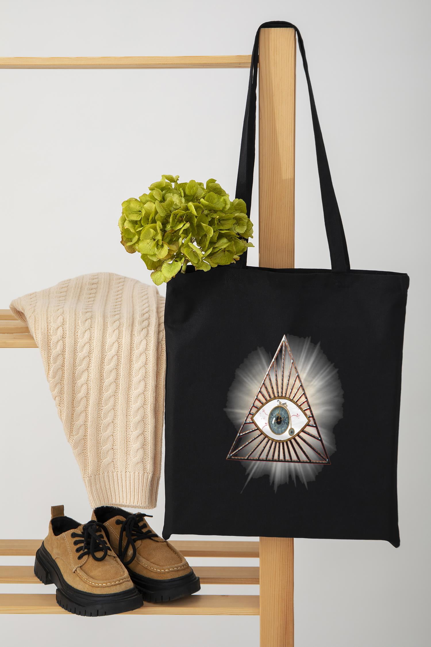 Pyramid Eye Illusion All-Seeing Eye Art Unisex Tote Bag D393035 ...