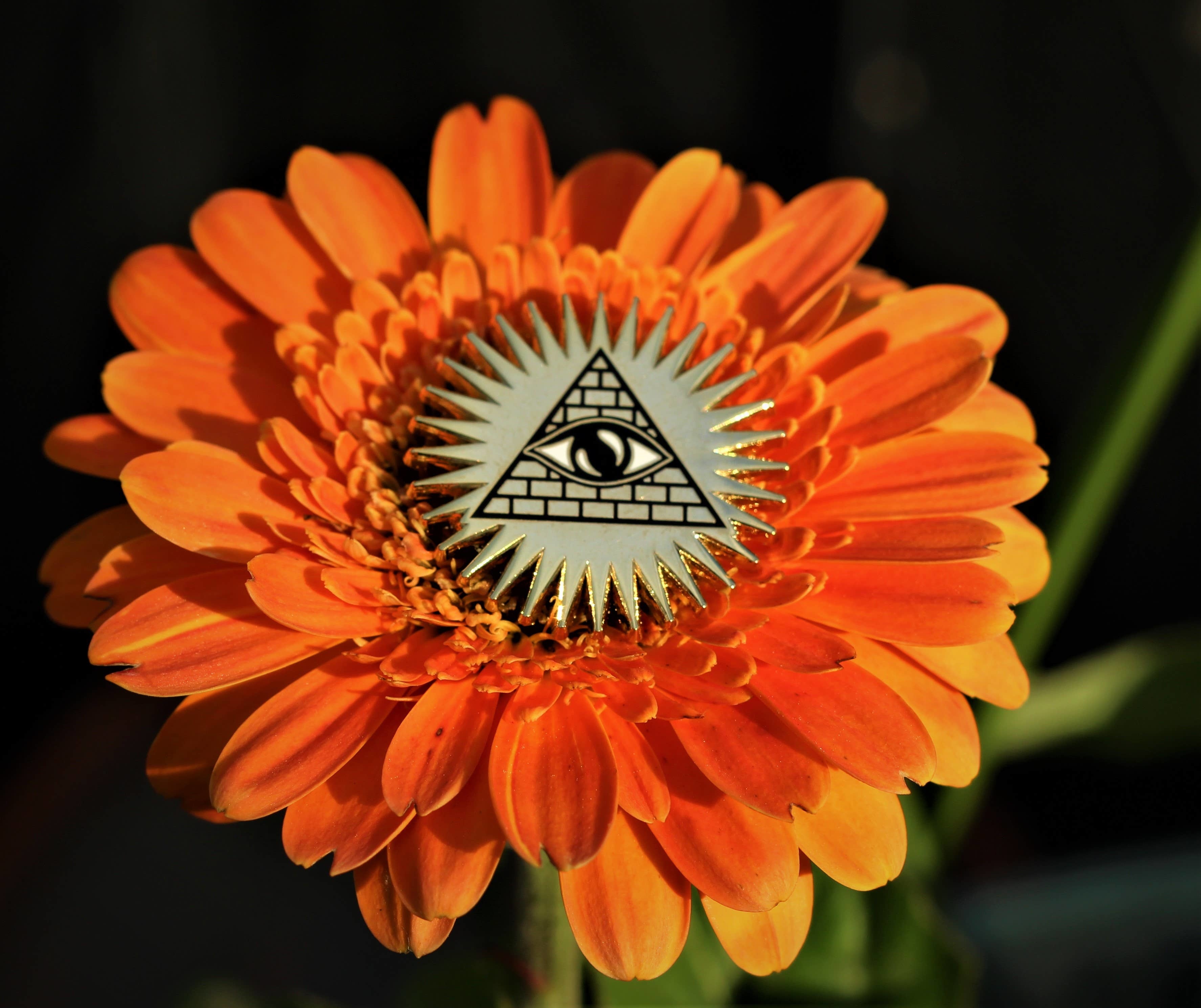 Pyramid & Eye Occult Enamel Pin - Gold, Black, Blue - Embrace ...