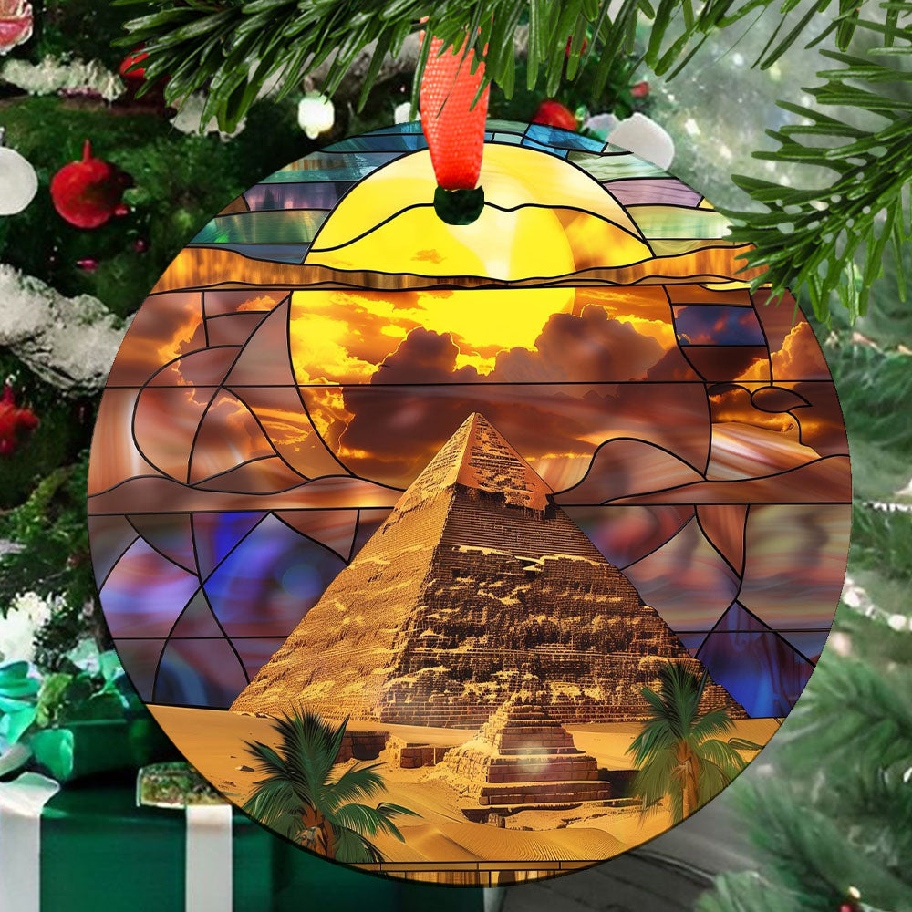 Pyramid of Giza - Giza, Nile River, Egypt: Ornament Style Wall or ...