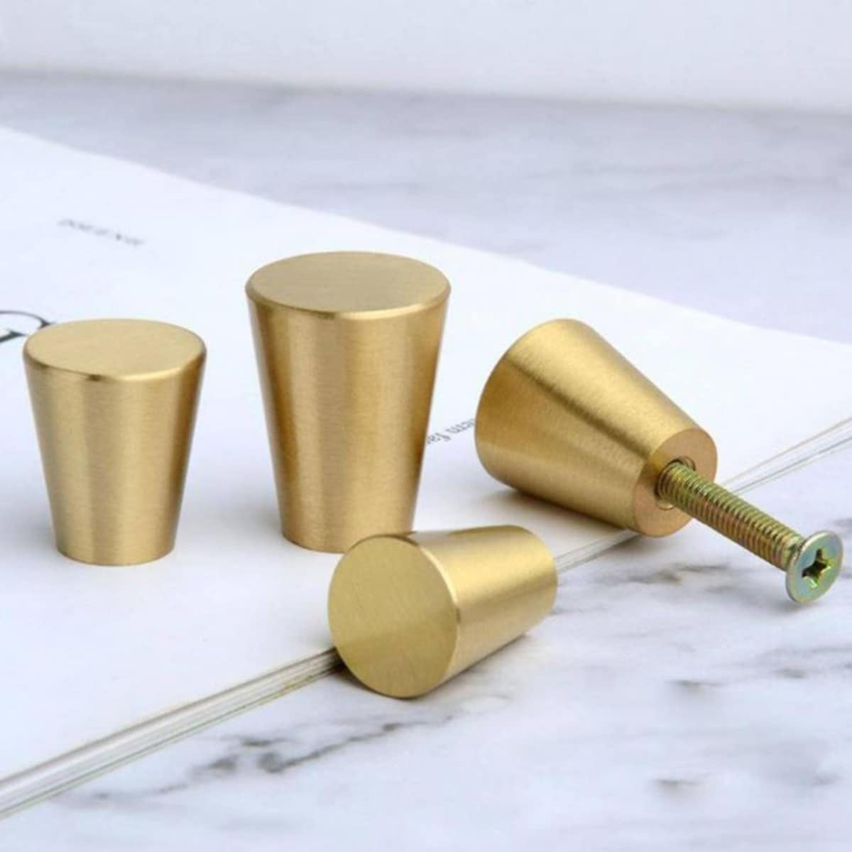 Pyramid Home Decor Brizza 9/16 in (15 mm) Brushed Solid Gold Round ...