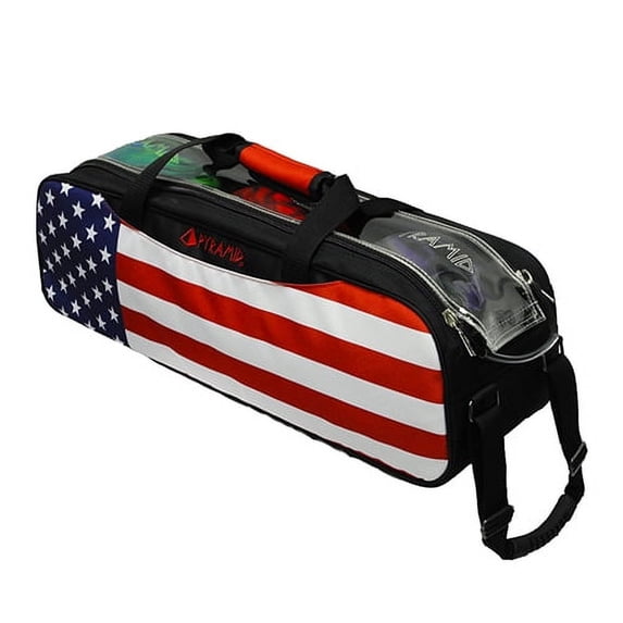 Pyramid Path Triple Tote Rolling Bowling Bag with Three Wheels, Clear ...