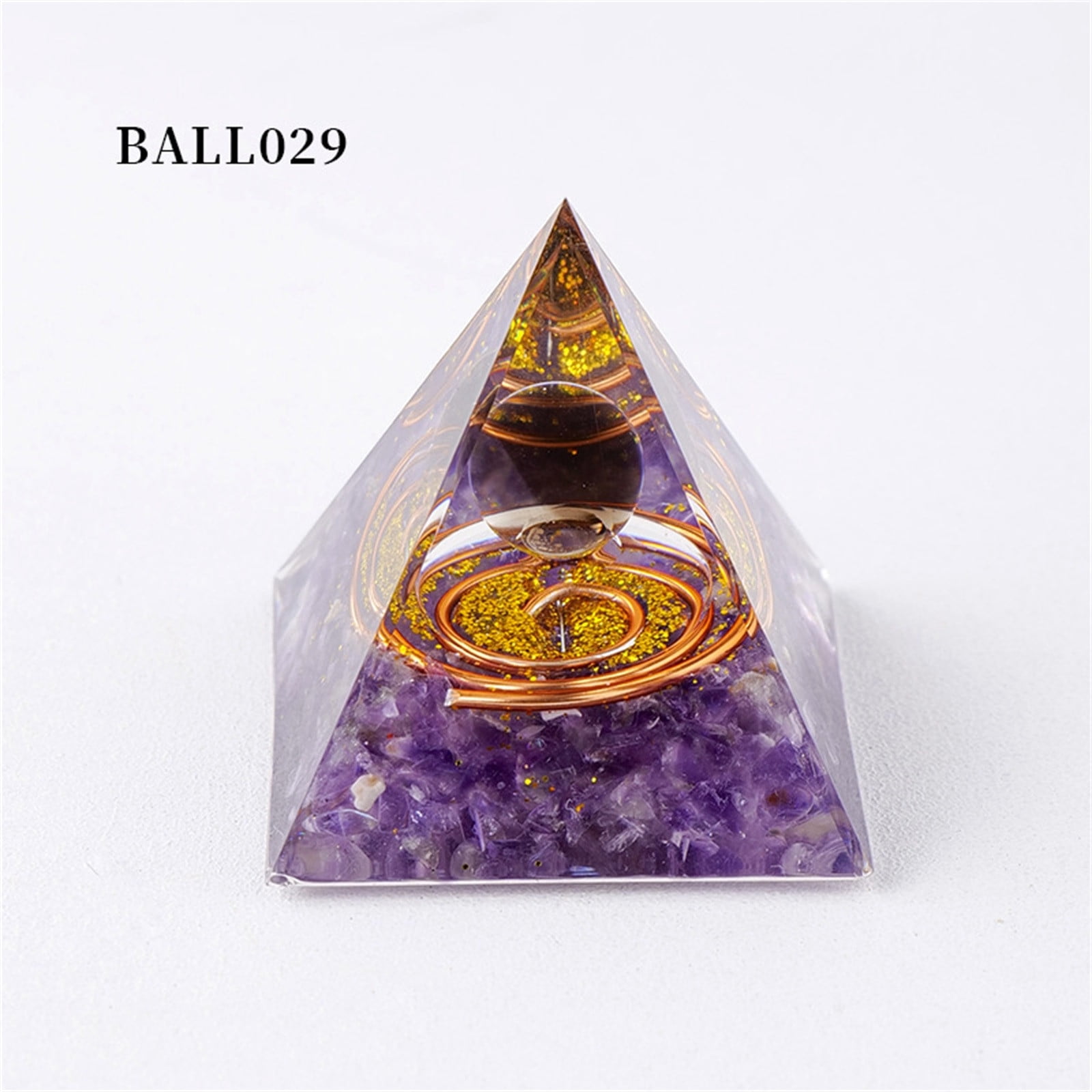 Pyramid for Positive Energy, Amethyst Crystal Ball Handmade Pyramid ...