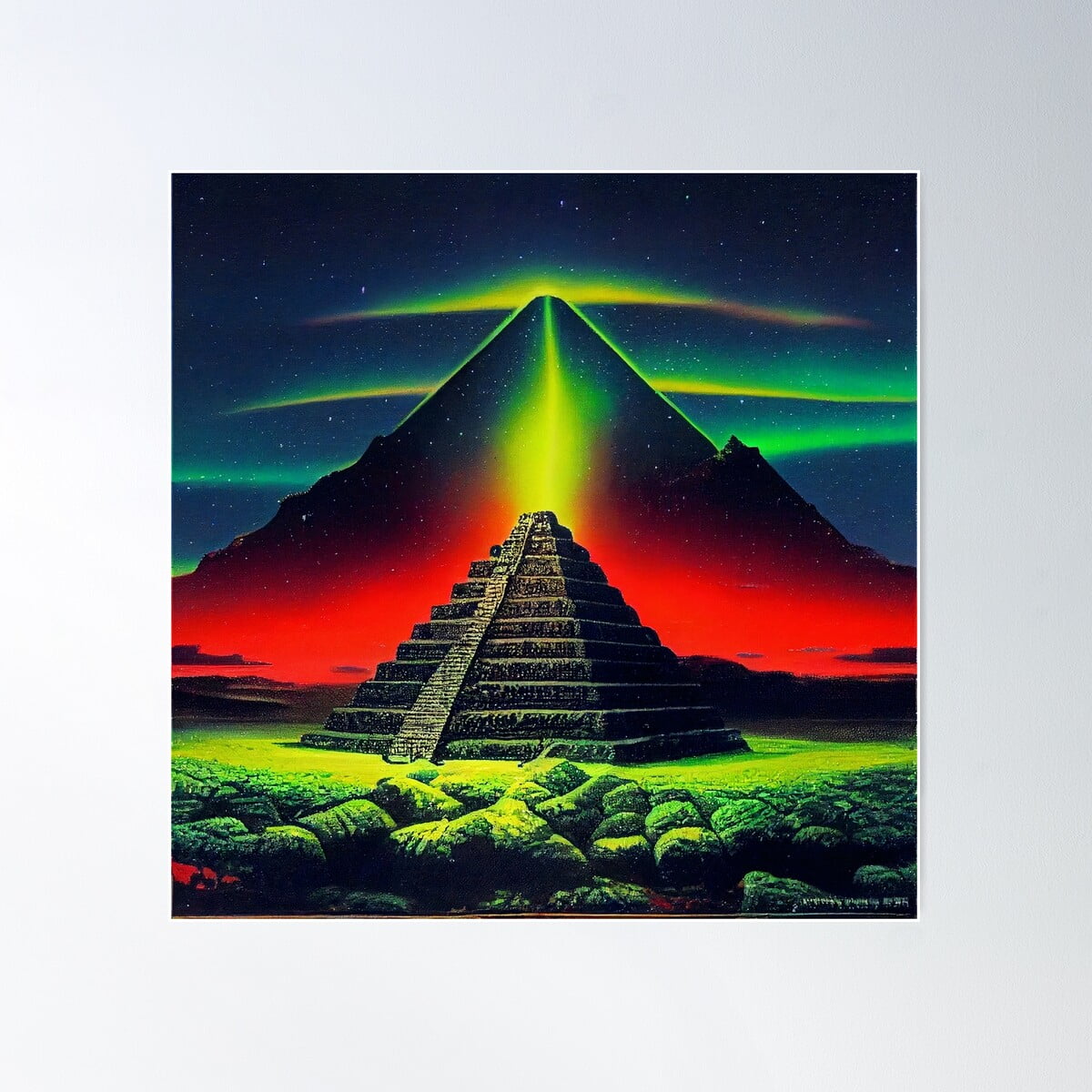 Pyramid Power Plant Poster Wall Art, Modern Wall Decor For Living Room ...