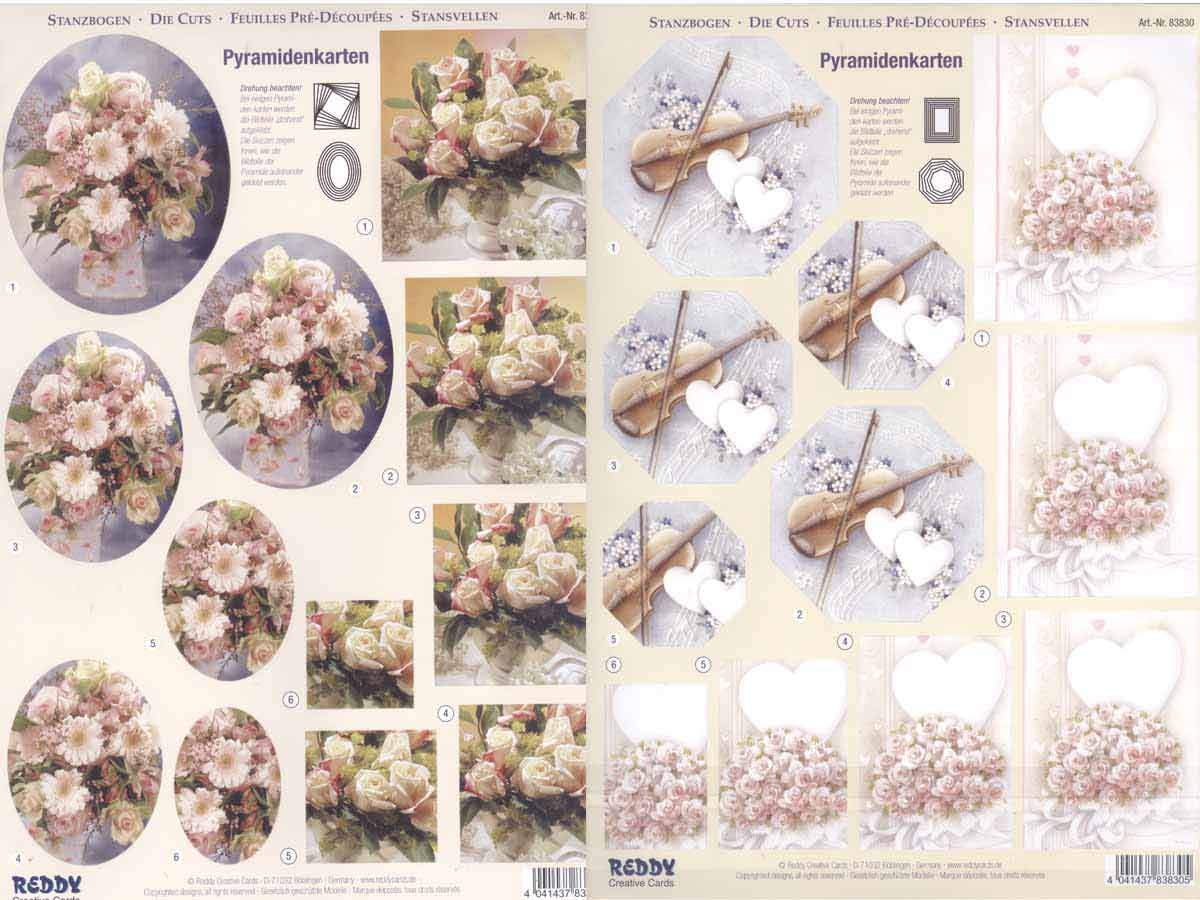 Reddy Creative Cards Pyramid Precut sheets Floral/Violin - Walmart.com