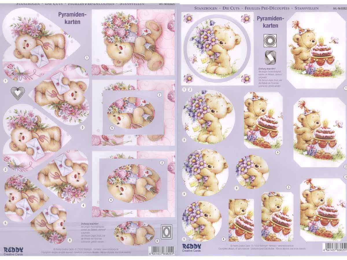 Reddy Creative Cards Pyramid Precut sheets - For You Bears - Walmart.com