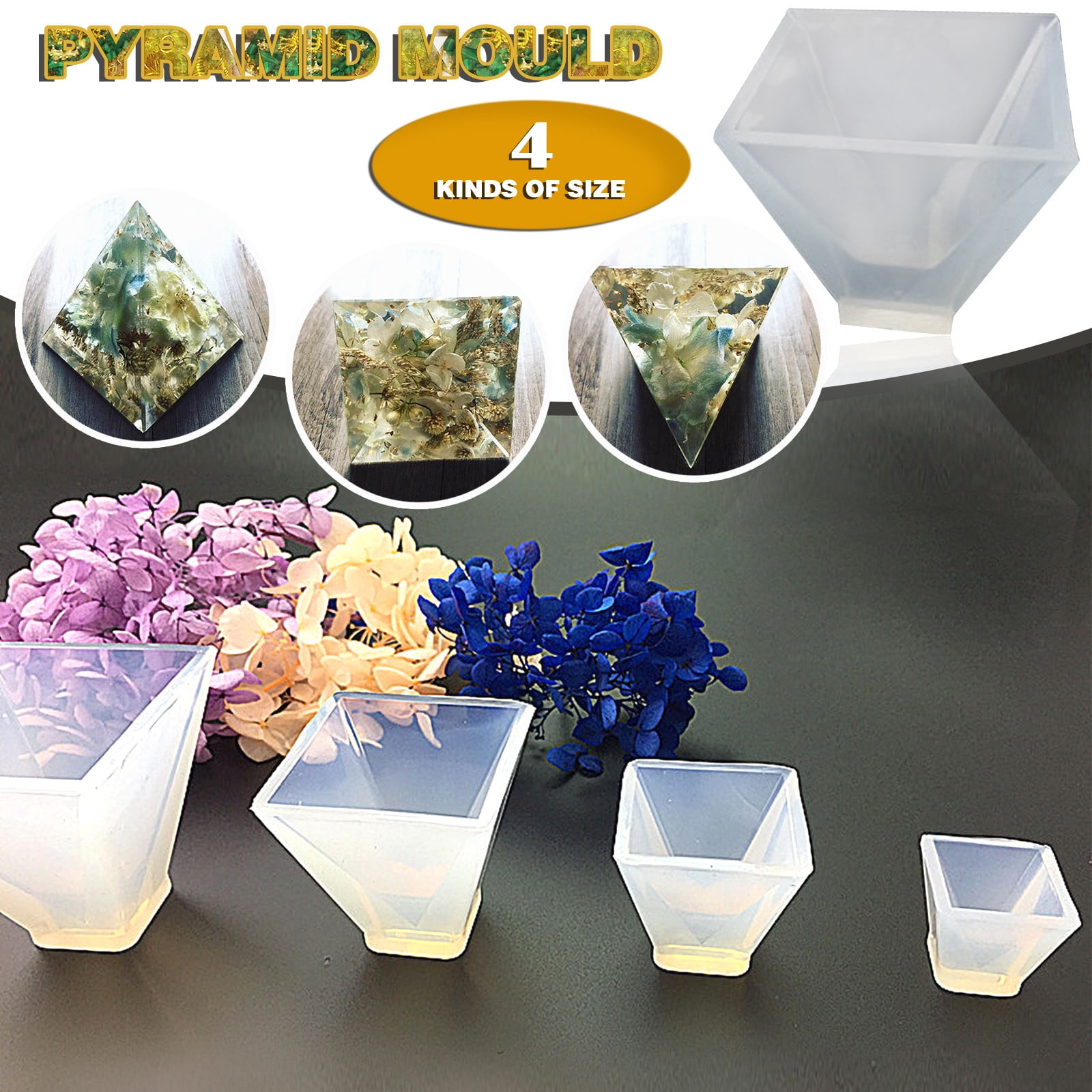 Pyramid Silicone Model Diy Handmade Geometry Dried Flower Resin Epoxy ...