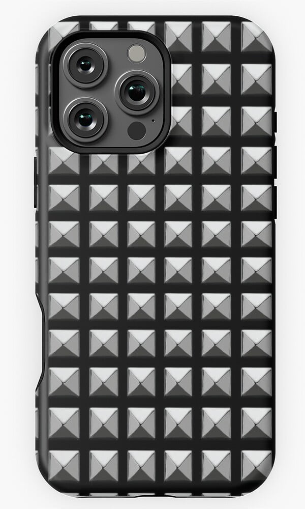 Pyramid Stud Texture Design Phone Case for iPhone 16 15 14 13 12 11 Pro ...