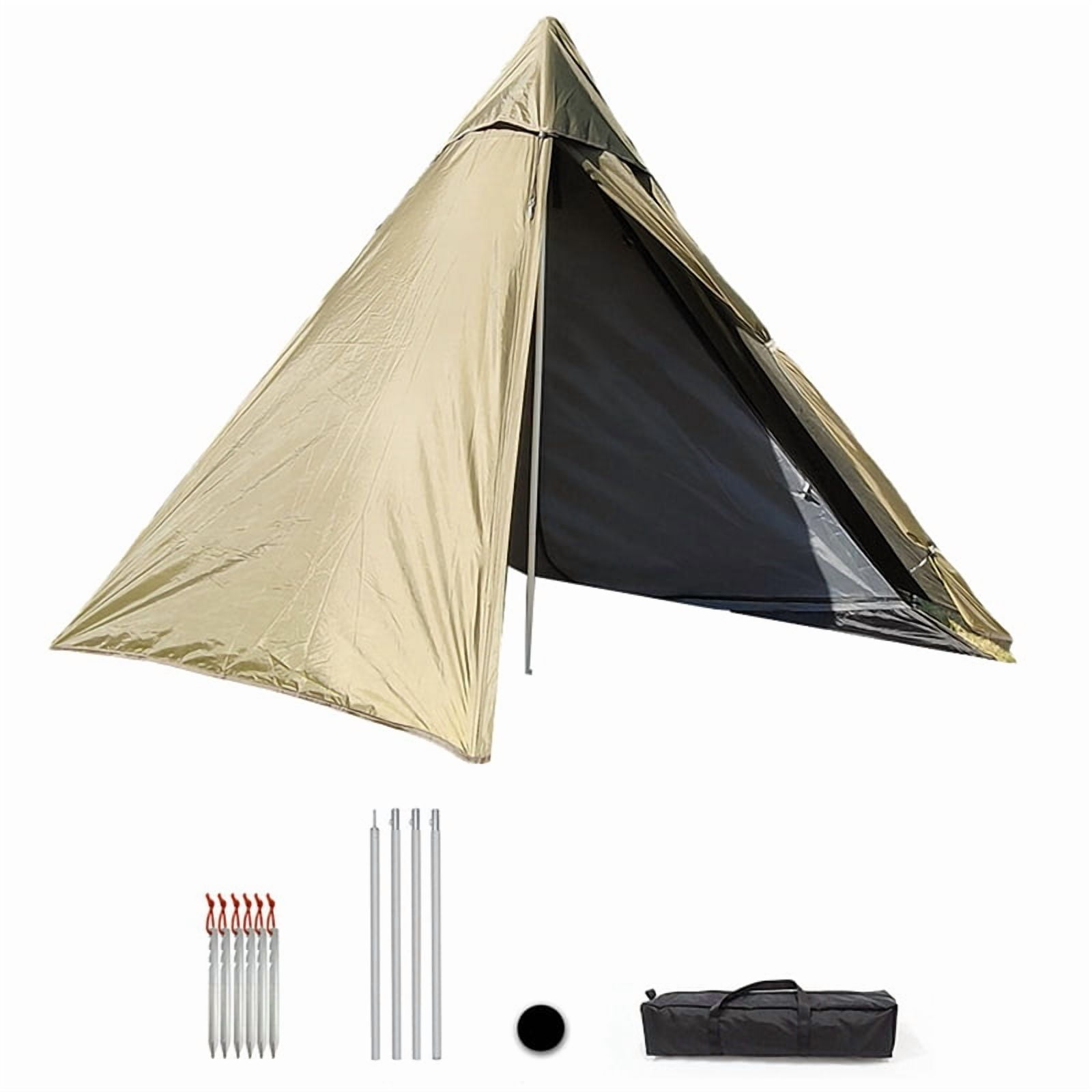 Pyramid Tent Solo Ultralight Tipi Outdoor Camping Portable Single ...
