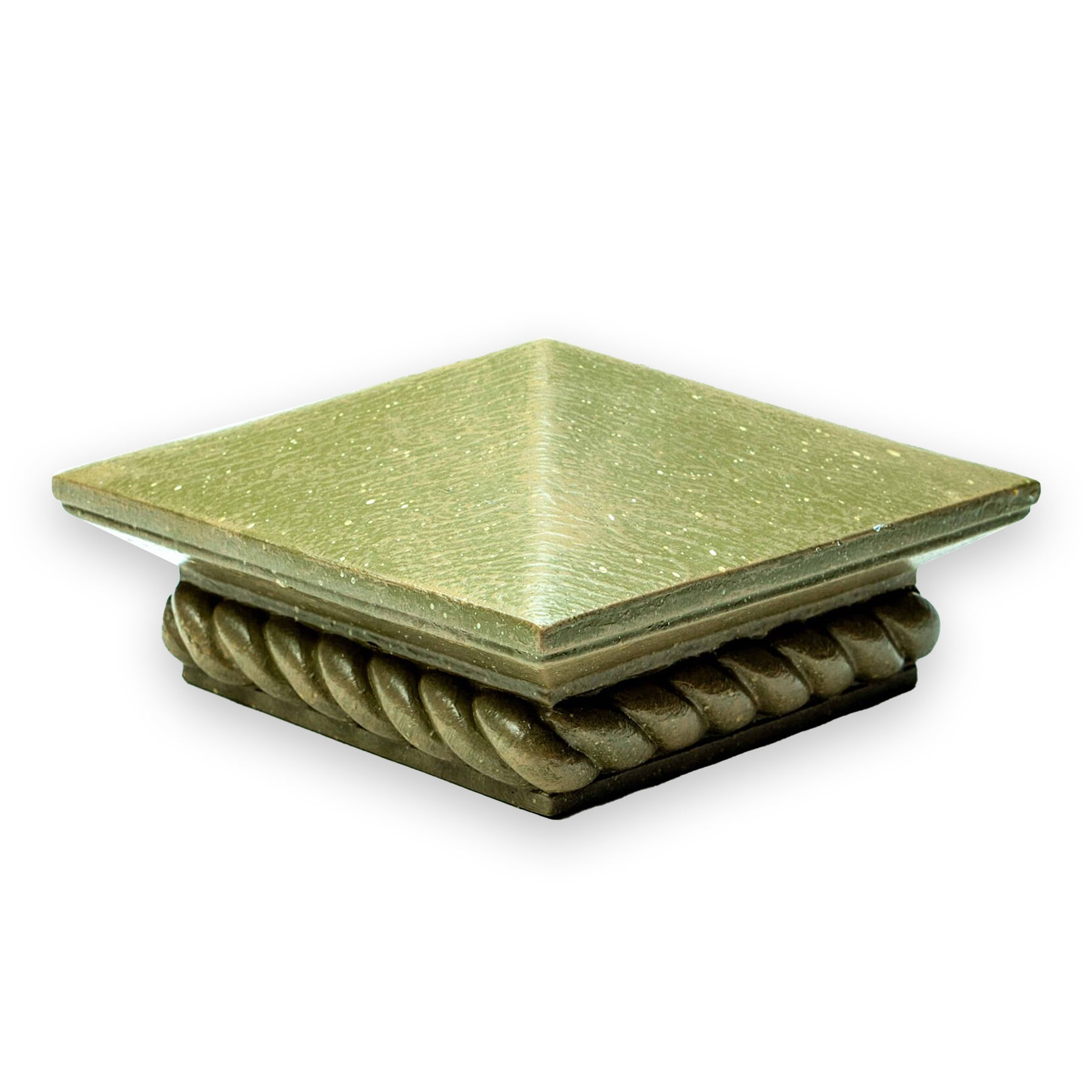 Pyramid Top Polystone Post Cap with Rope Base, 3.5" - Moss - Walmart.com