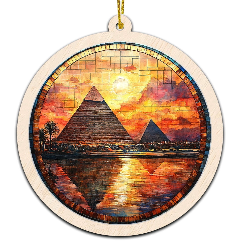 Pyramid of Giza Egypt Stained Glass Suncatcher Ornament – Ornament Gift ...