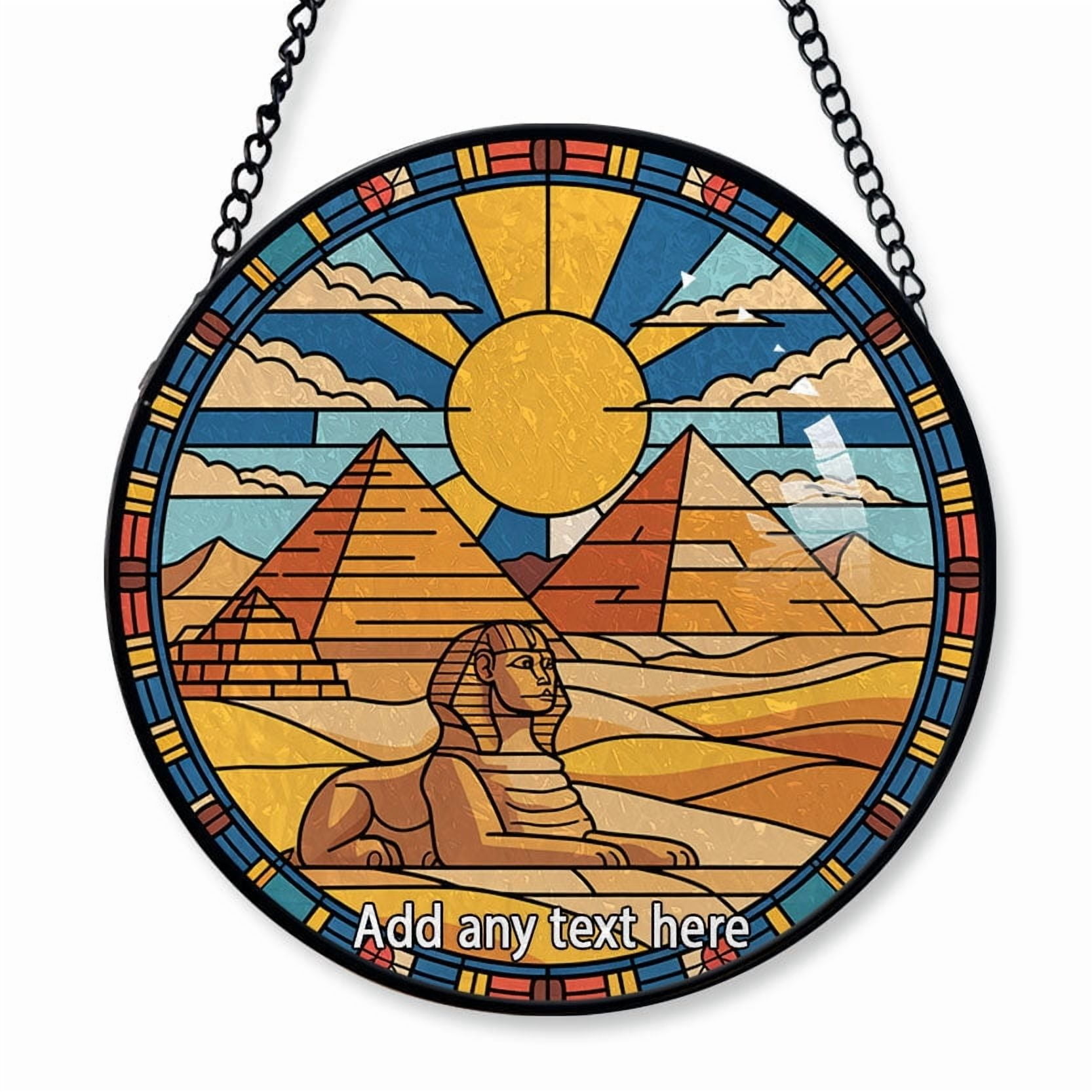 Pyramids of Giza Egypt Stained Glass Suncatcher Window Hanging ...