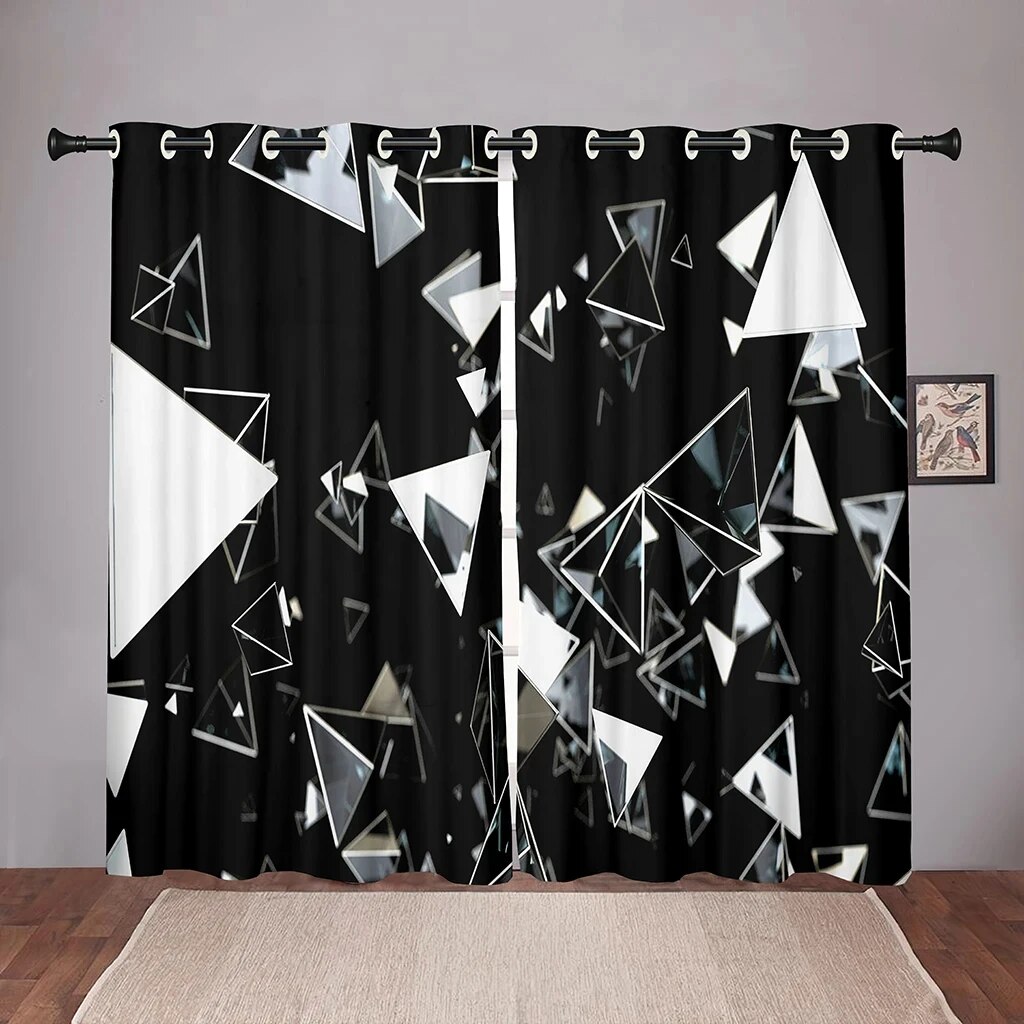 Pyramids Glass Gold Shinny Luxury Blackout Window Curtains for Bedroom ...