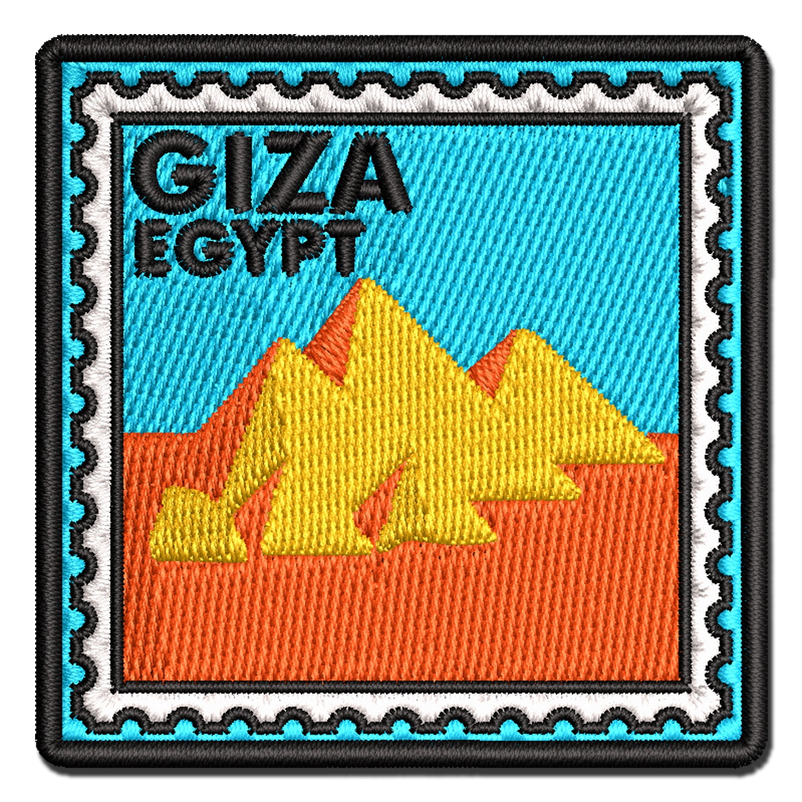 Pyramids of Giza Egypt Destination Travel Applique Multi-Color Embroidered Iron-On Patch - 2.5 ...