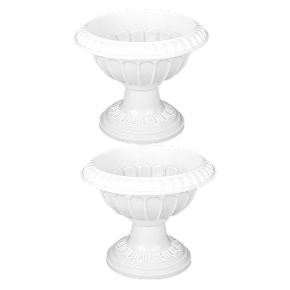Pyramidti 2 Pcs Hemoton White Urn European Style Roman Flower Pot ...