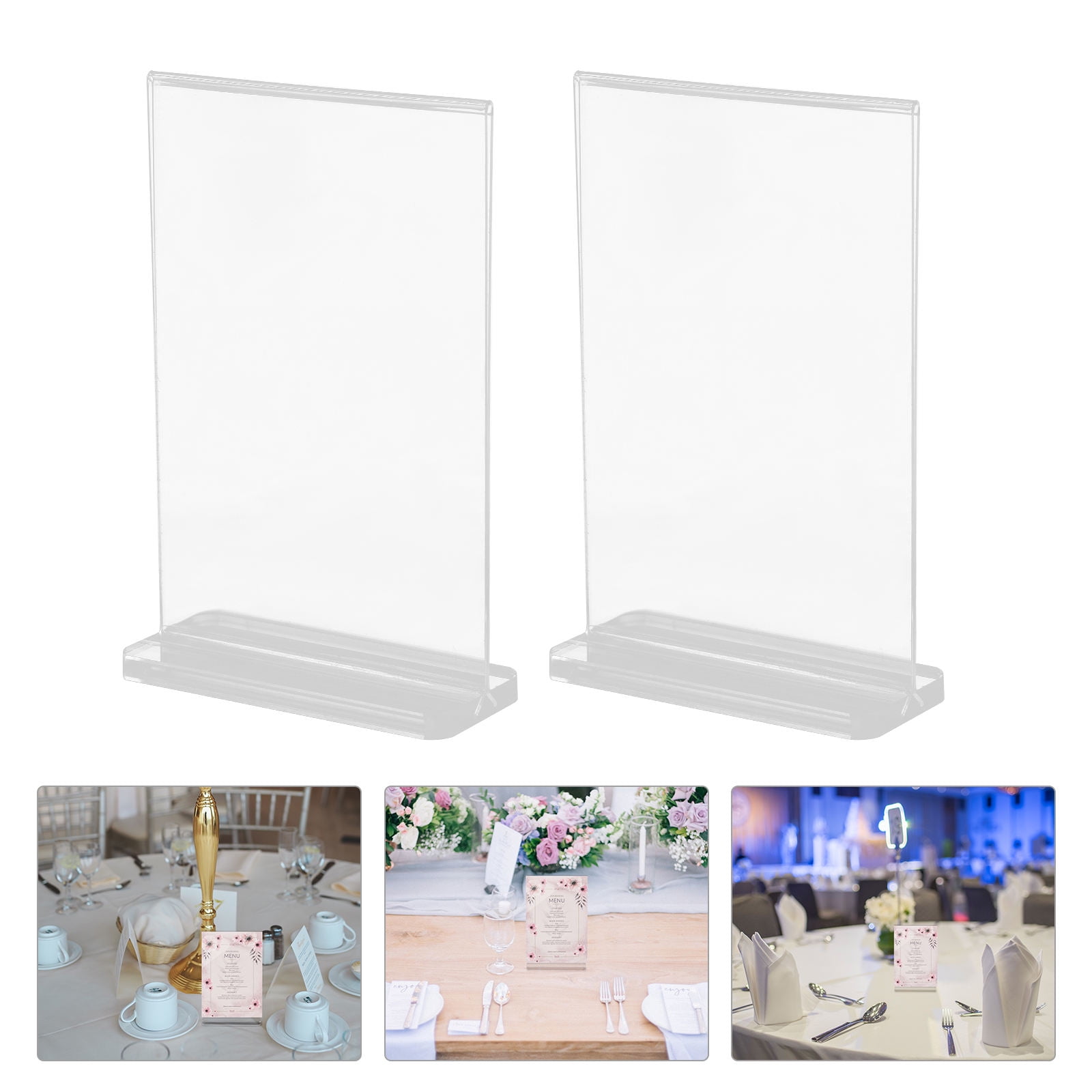 Pyramidti 2 Pcs Tabletop Sign Signs Menu Holder Acrylic Stand Stands ...