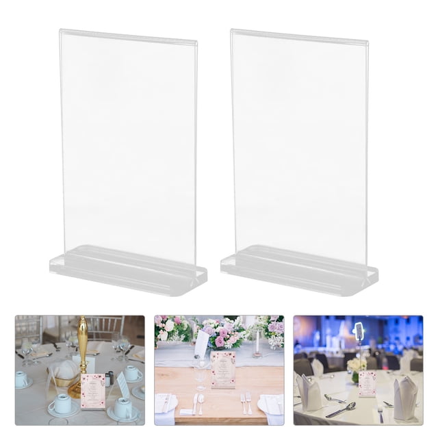 Pyramidti 2 Pcs Tabletop Sign Signs Menu Holder Acrylic Stand Stands ...