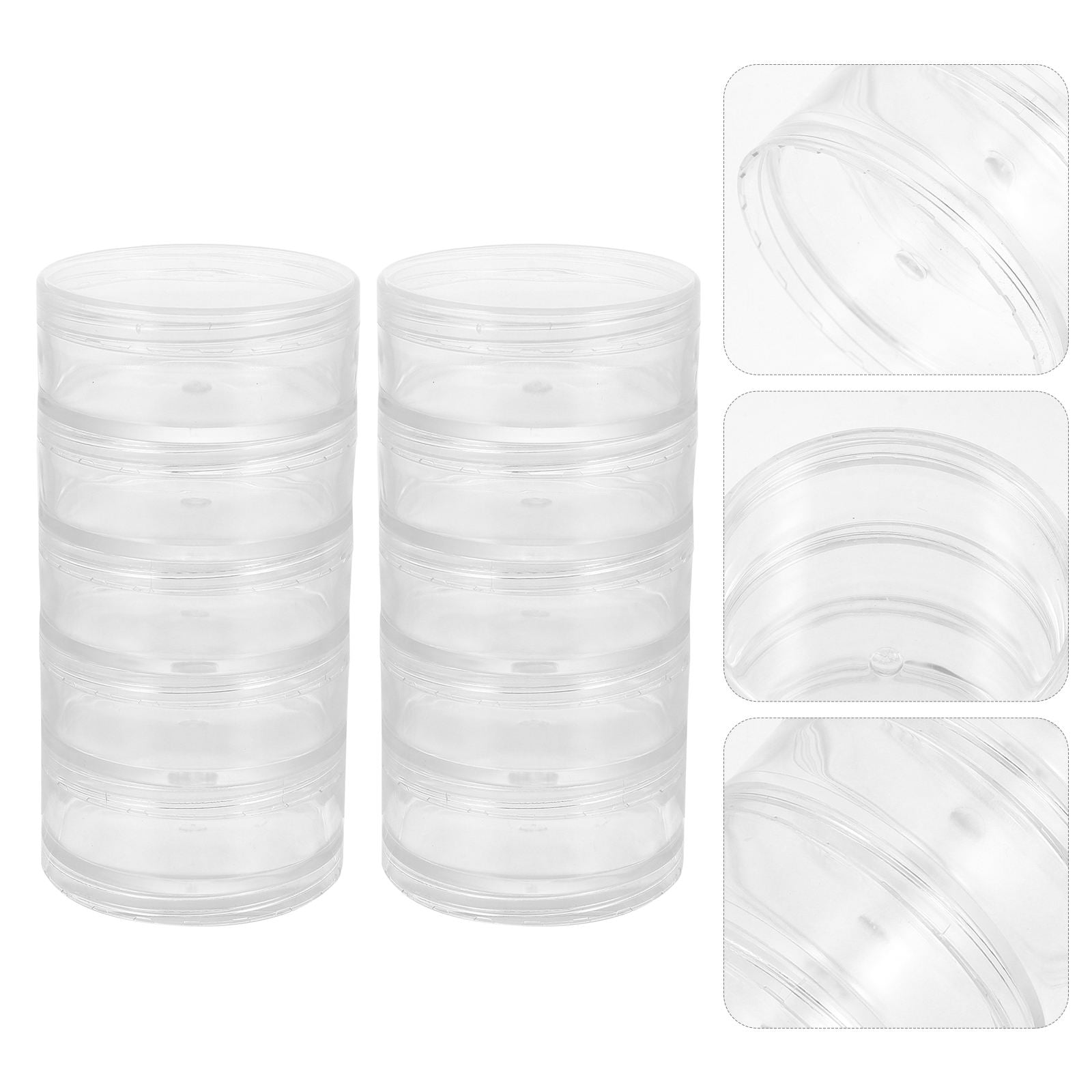 Pyramidti 2 Sets of Transparent One-piece Storage Box Tabletop Bead ...