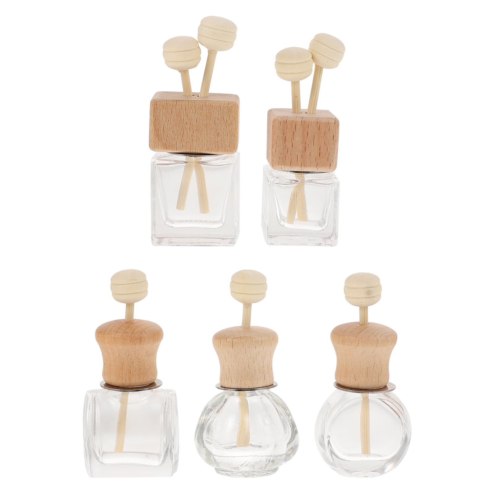 Pyramidti 5Pcs Air Vent Essential Oil Bottle Diffusers Wooden Lid ...