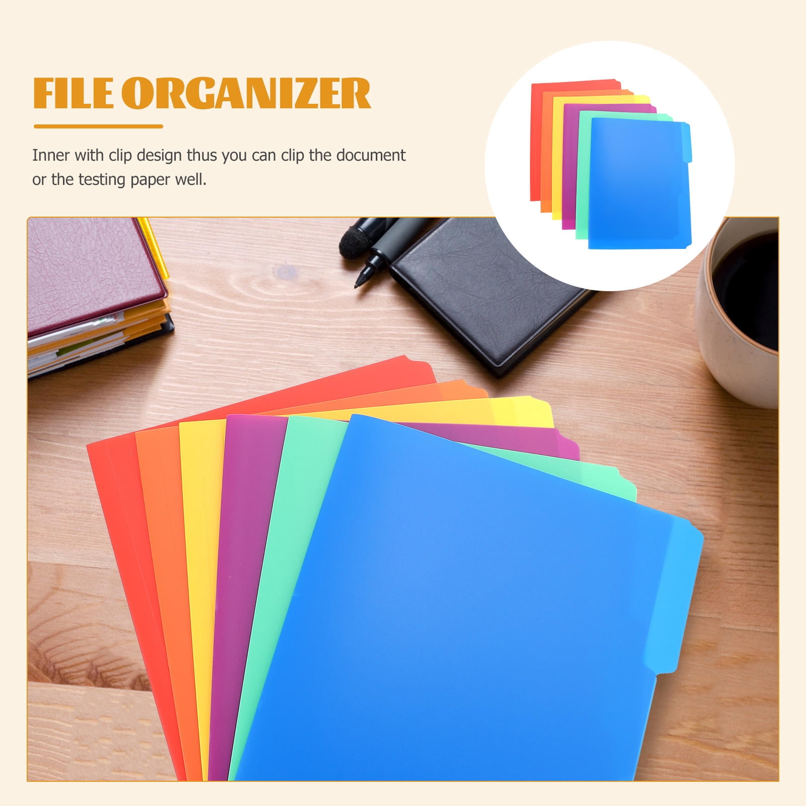 Pyramidti 6 Pieces A4 Plastic Paper Organizers for Teachers with Clip ...